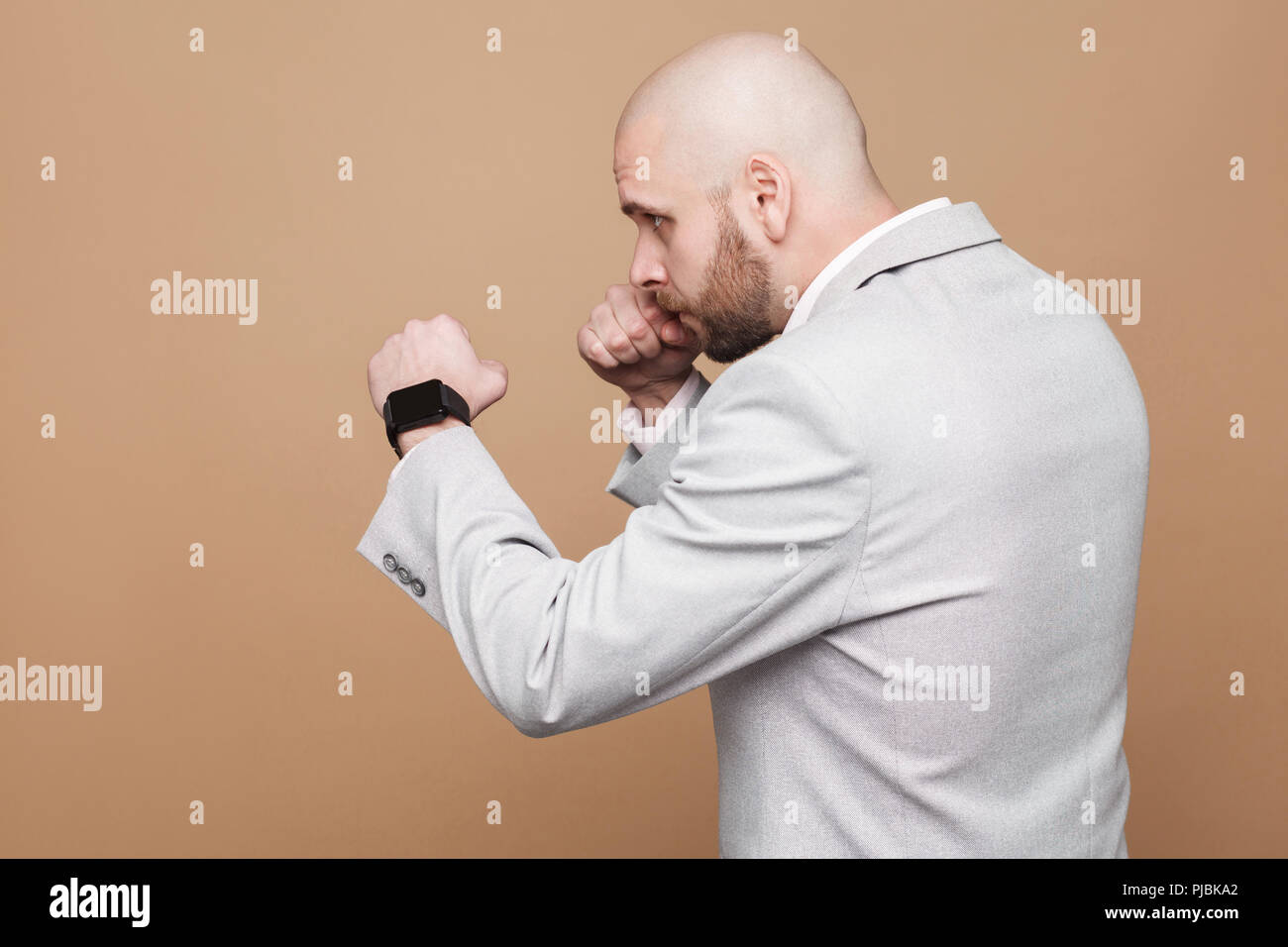 Boxer fighter profile isolated hi-res stock photography and images - Alamy