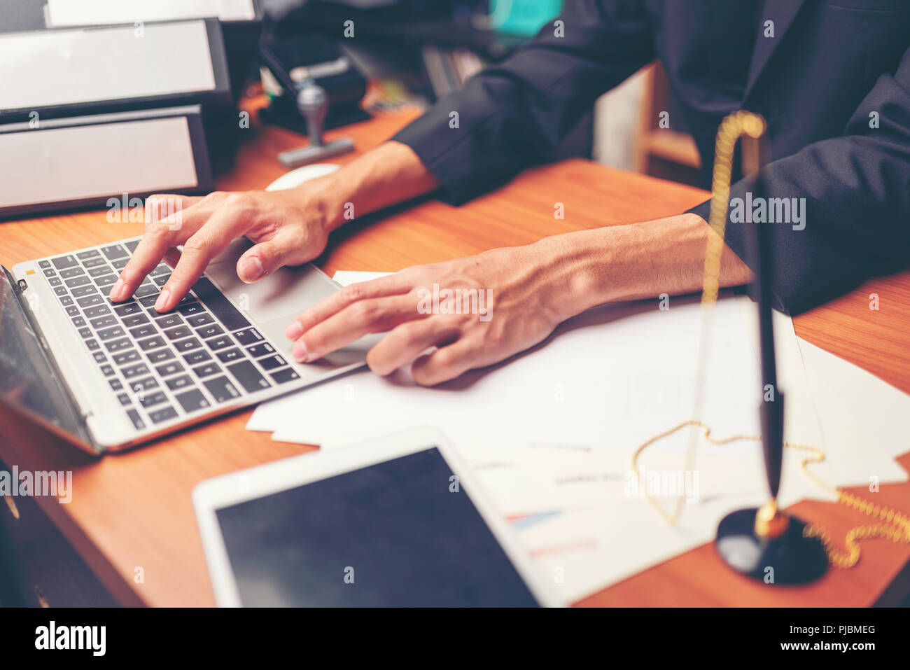 Businessman working hard concept Stock Photo - Alamy