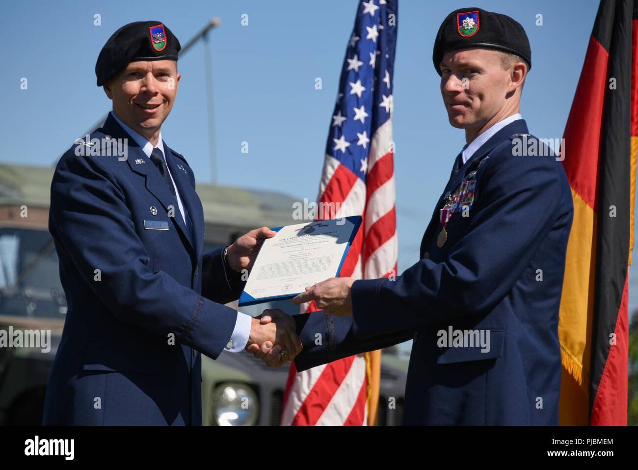 U.S. Air Force Col. J. Brad Reed, left, commander of 4th Air Support ...