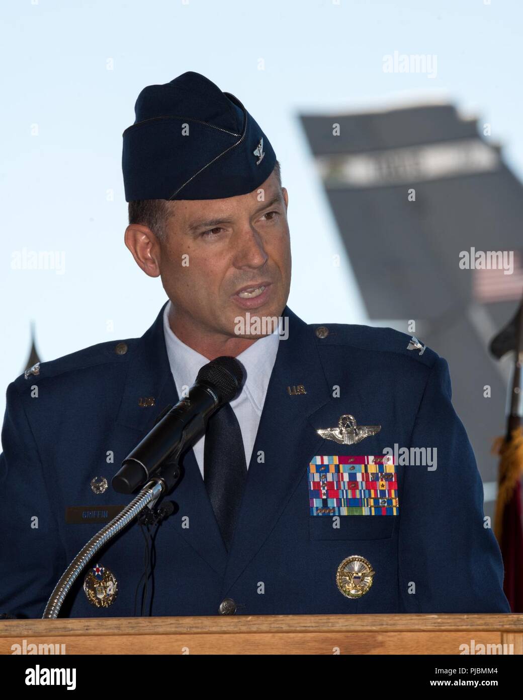 U.S. Air Force Col. Ethan Griffin, 60th Air Mobility Wing commander ...