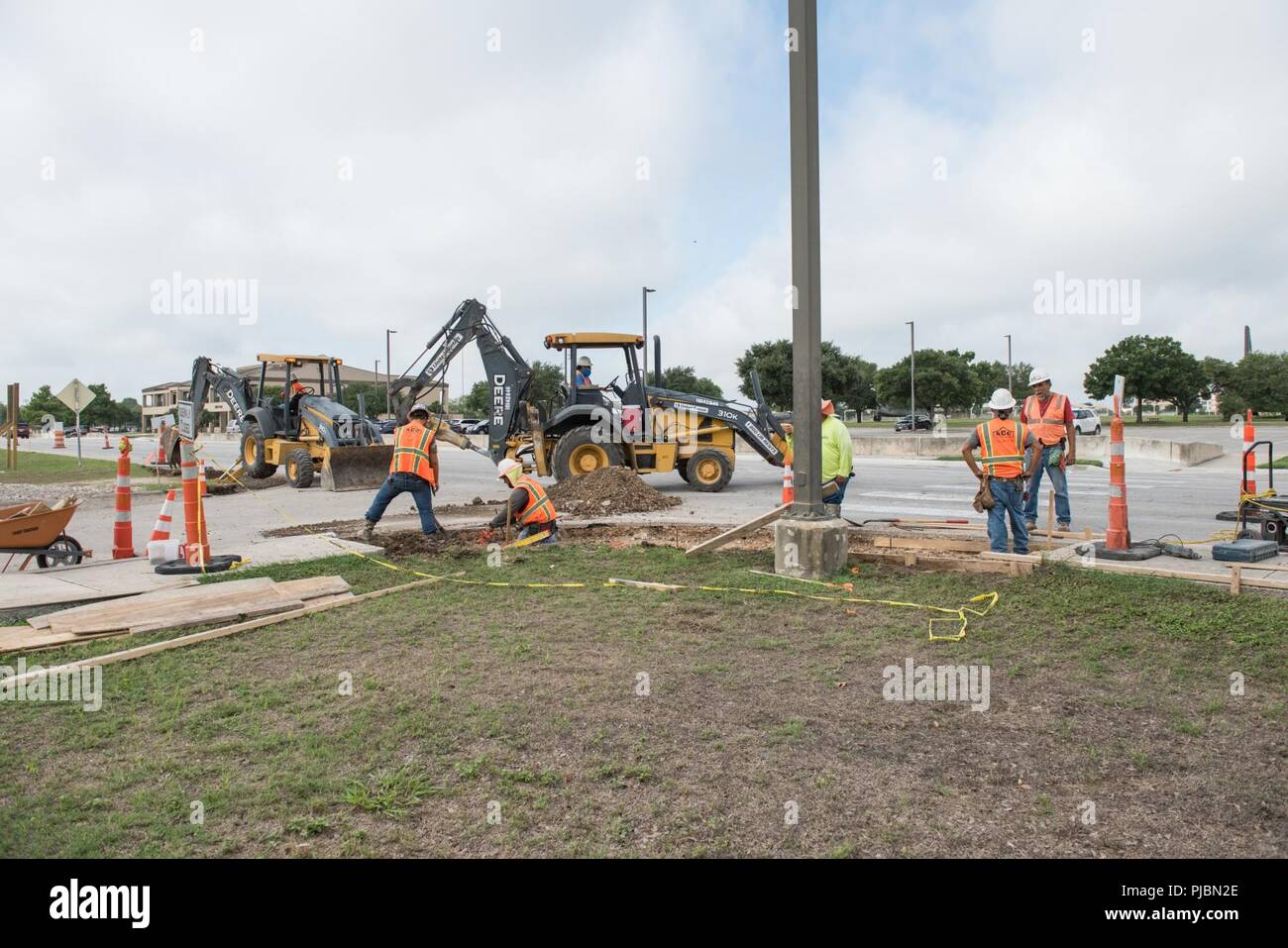 Alamo City Construction crews repair sidewalks and concrete areas on ...