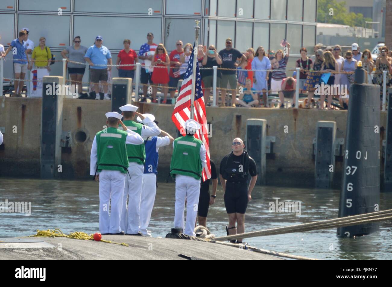 NORFOLK (July 11, 2018) Sailors assigned to the Virginia-class attack ...