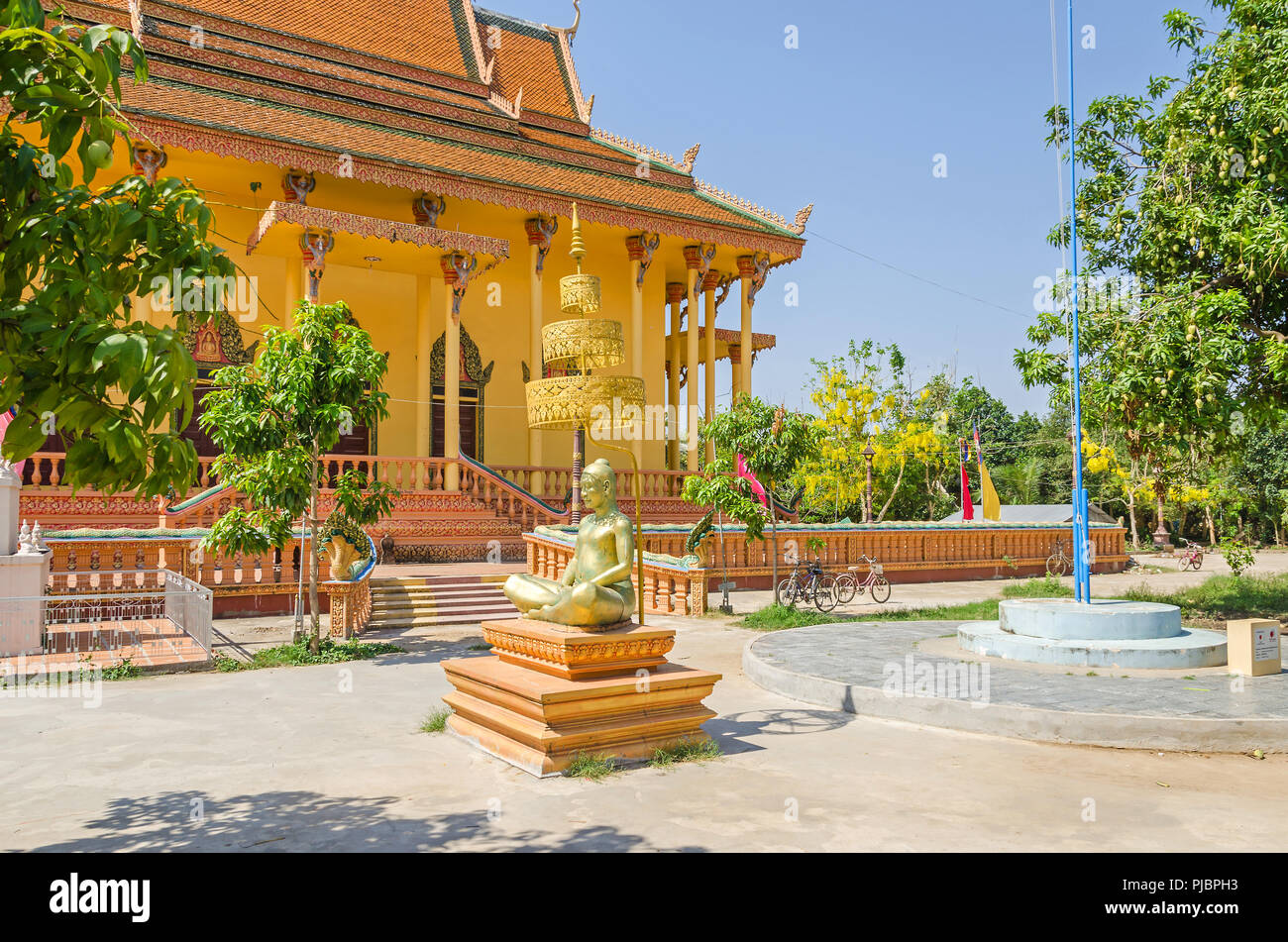 Chong Koh, Cambodia - April 9, 2018: Buddhist temple in a small remote ...