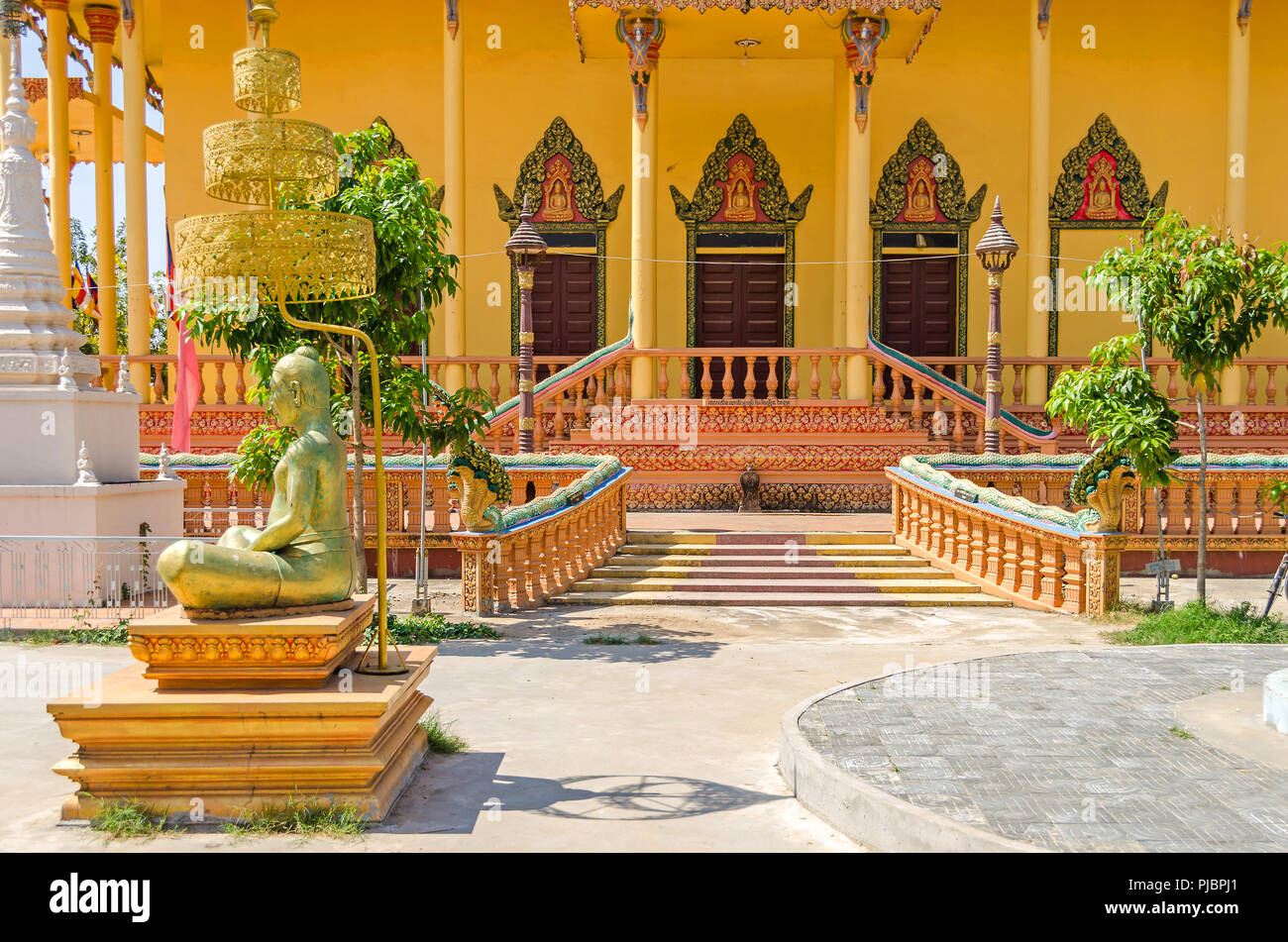 Chong Koh, Cambodia - April 9, 2018: Buddhist temple in a small remote ...