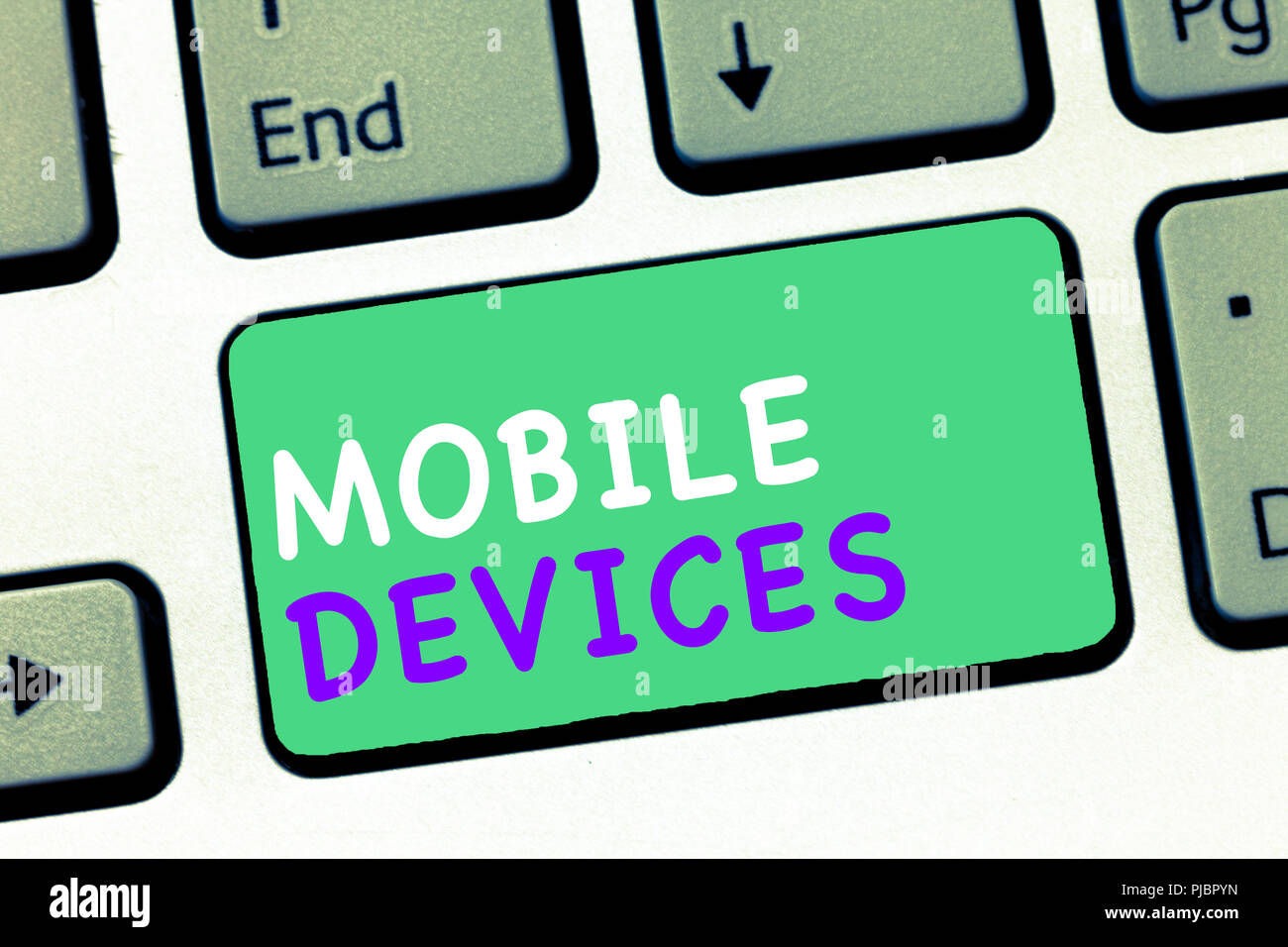 Writing note showing Mobile Devices. Business photo showcasing A ...