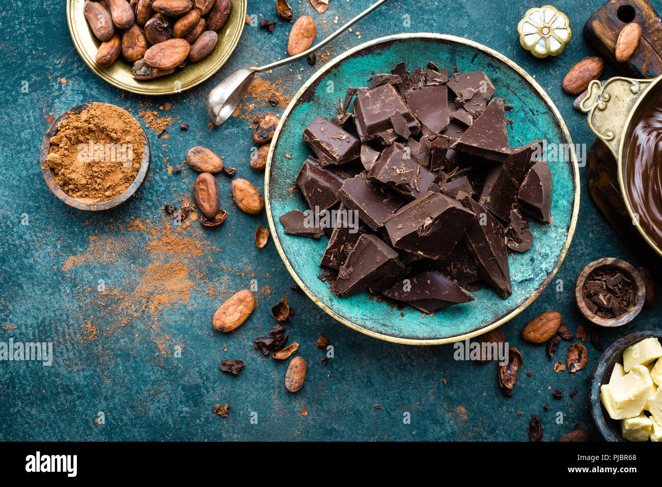 Chocolate. Dark bitter chocolate chunks, cacao butter, cocoa powder and ...