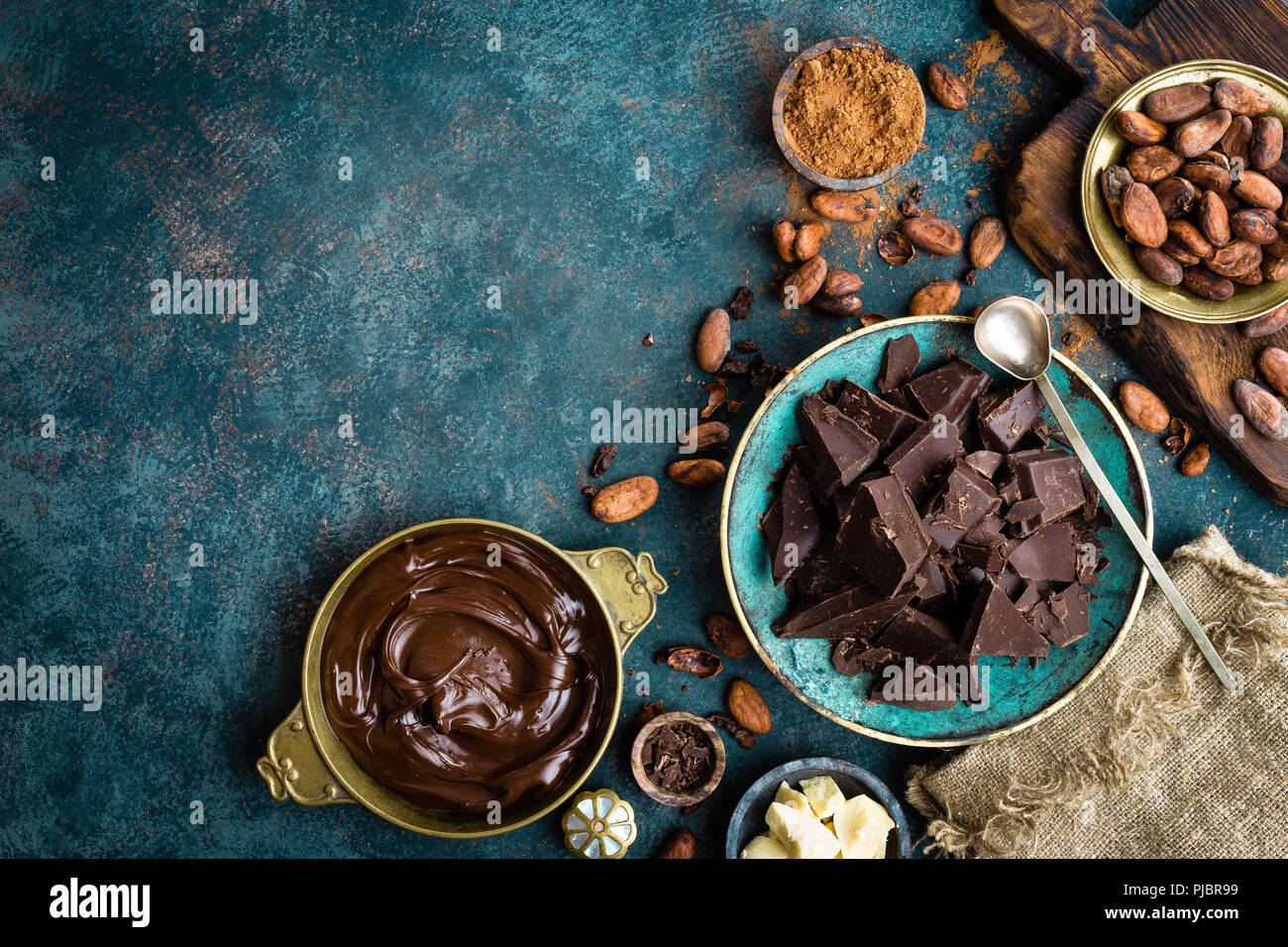 Chocolate. Dark bitter chocolate chunks, cacao butter, cocoa powder and ...