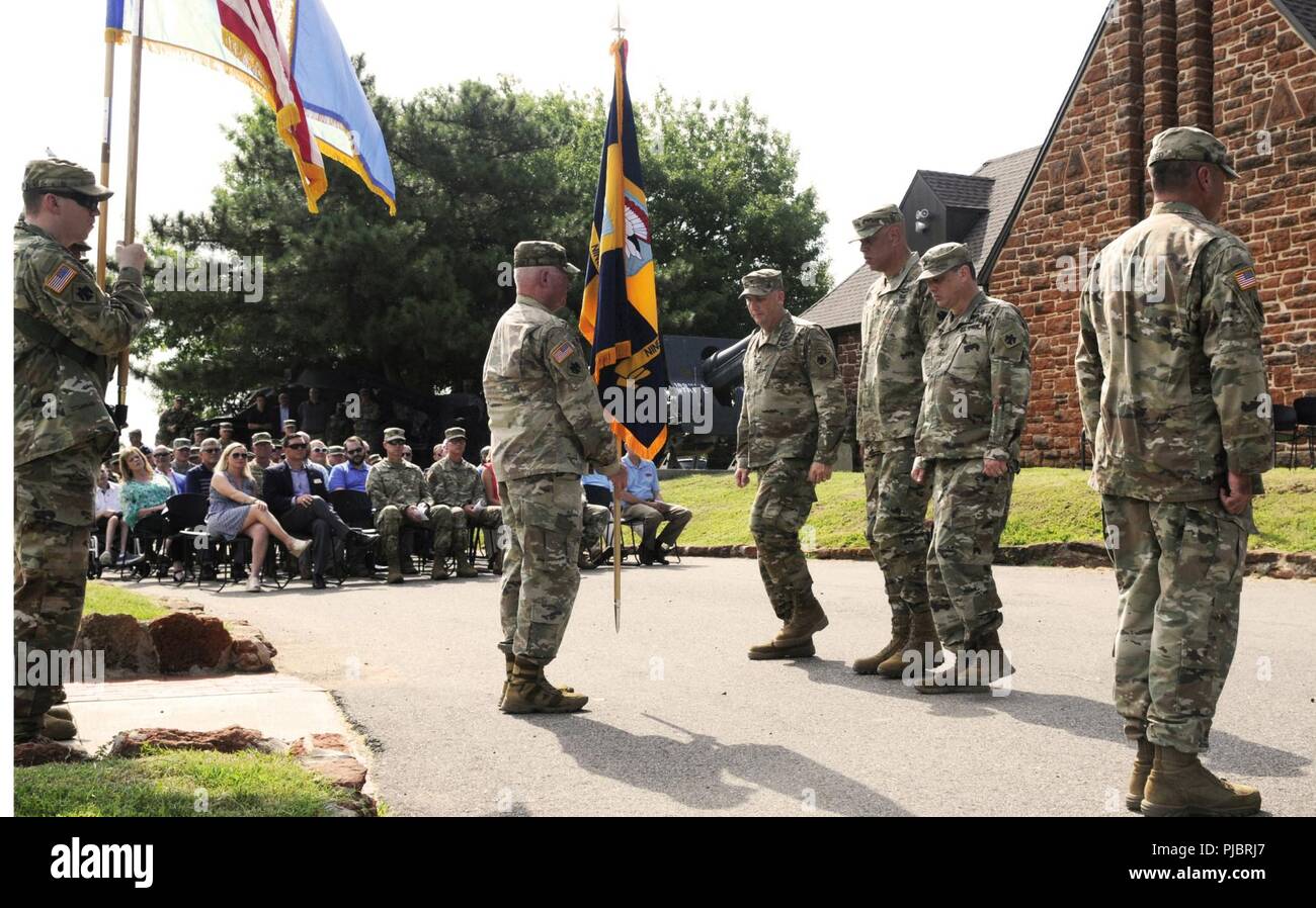 Col. John Muller, outgoing commander of 90th Troop Command, Oklahoma ...