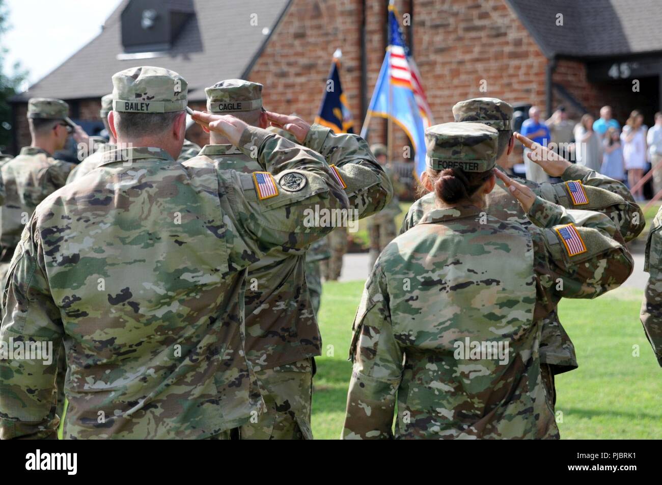 Soldiers assigned to 90th Troop Command, Oklahoma Army National Guard ...