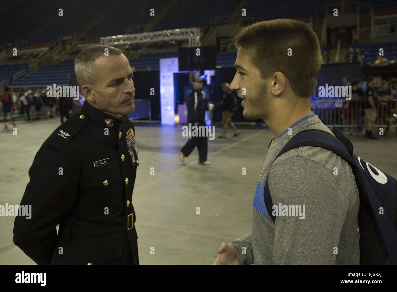 Col. David Fallon, commanding officer of 9th MCD, discusses wrestling ...