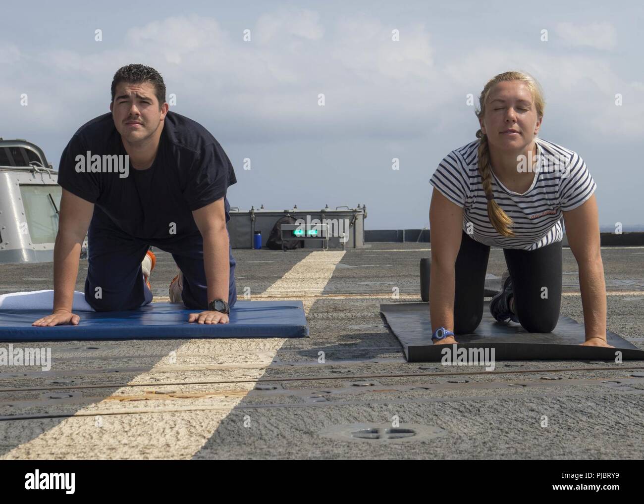 OCEAN (July 15, 2018) Lt. Casey Olson (right), from Lake Arrowhead ...