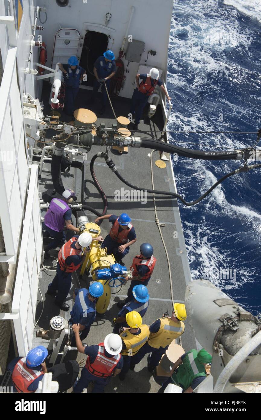 PACIFIC OCEAN (July 14, 2018) Coastguardsmen aboard the U.S. Coast ...
