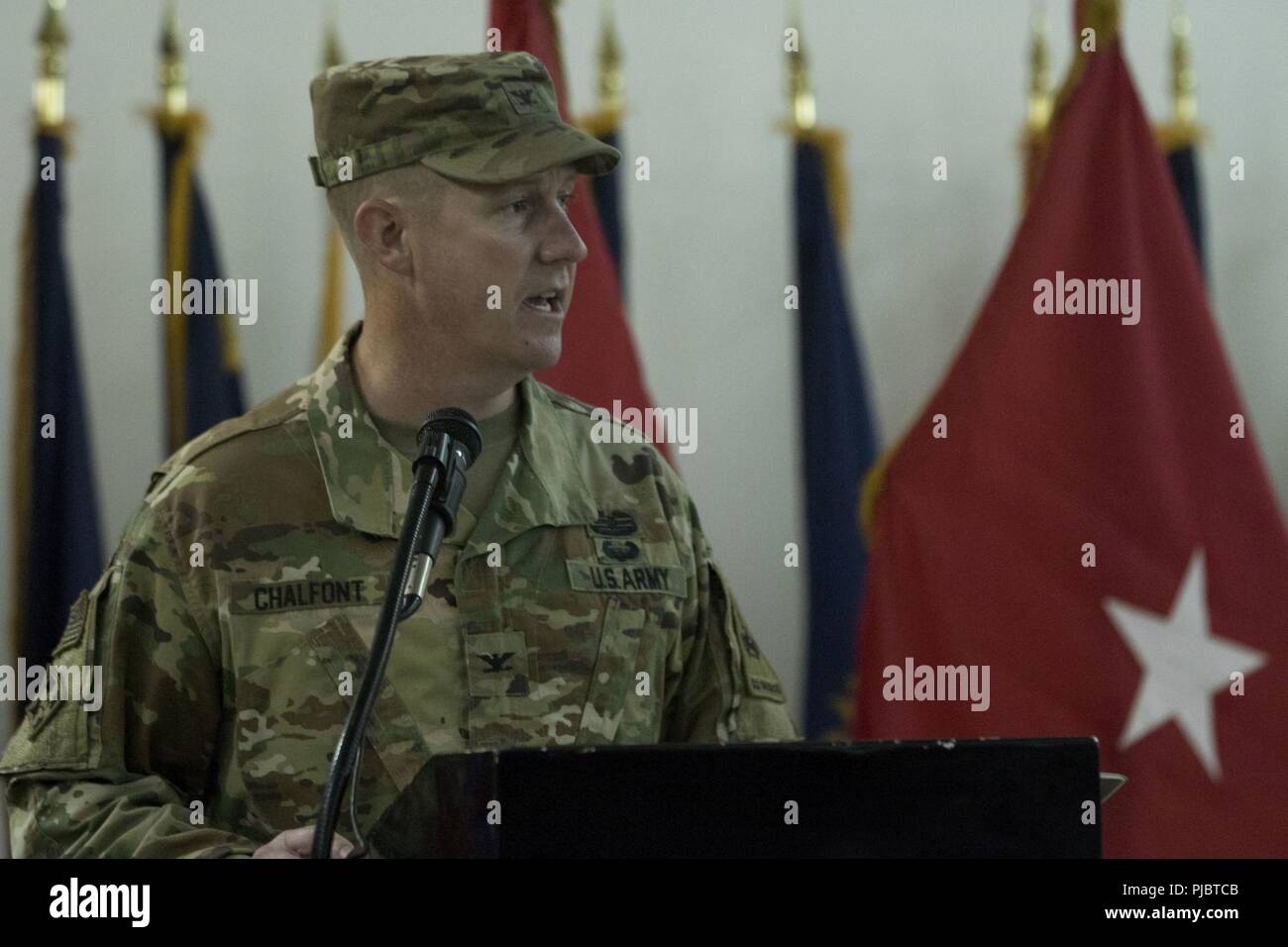U.S. Army Col. Chad Chalfont, commander of the 2nd Brigade, 1st Armored ...