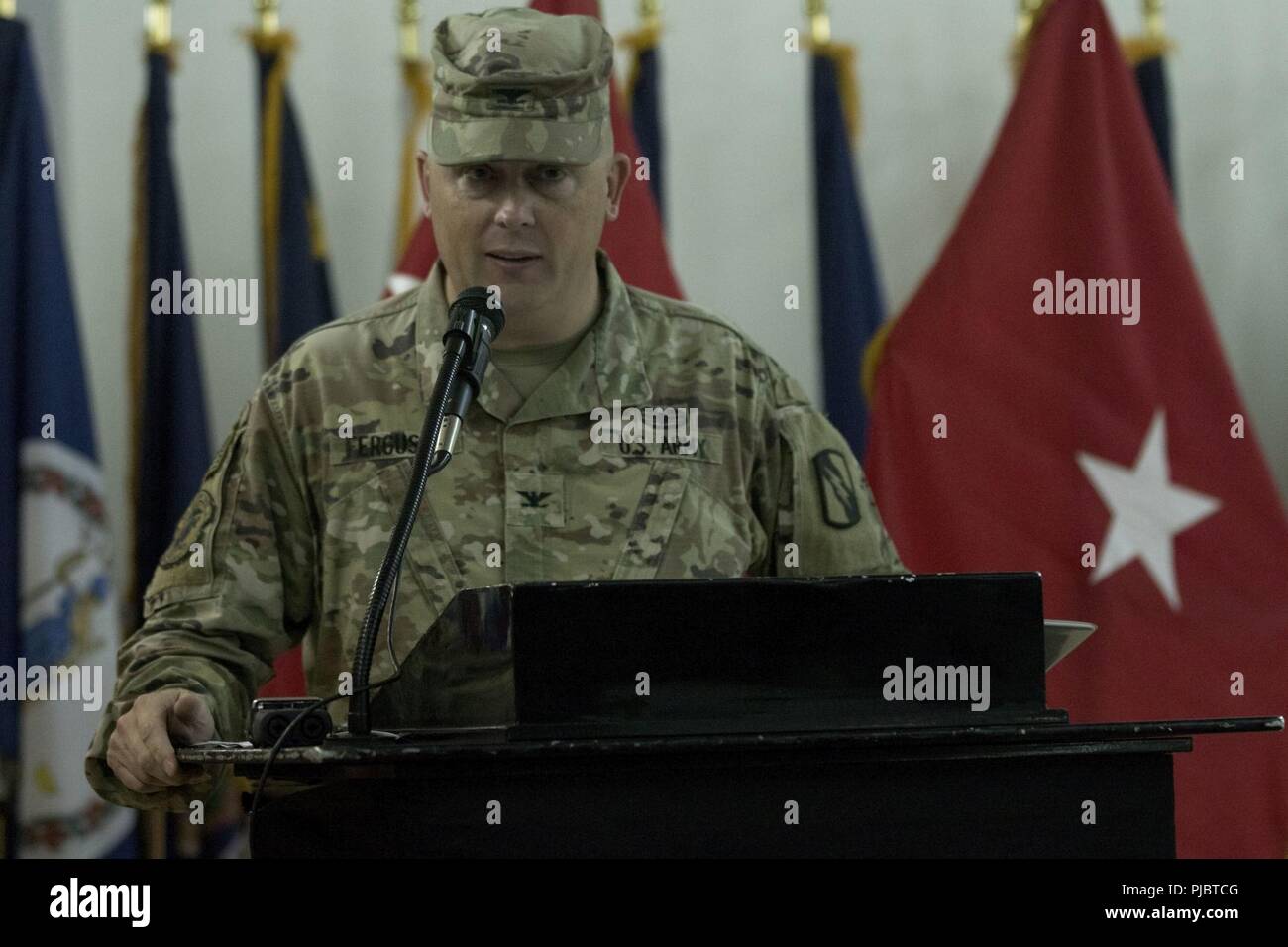 U.S. Army Col. Robert Ferguson, commander of the 155th Armored Brigade ...