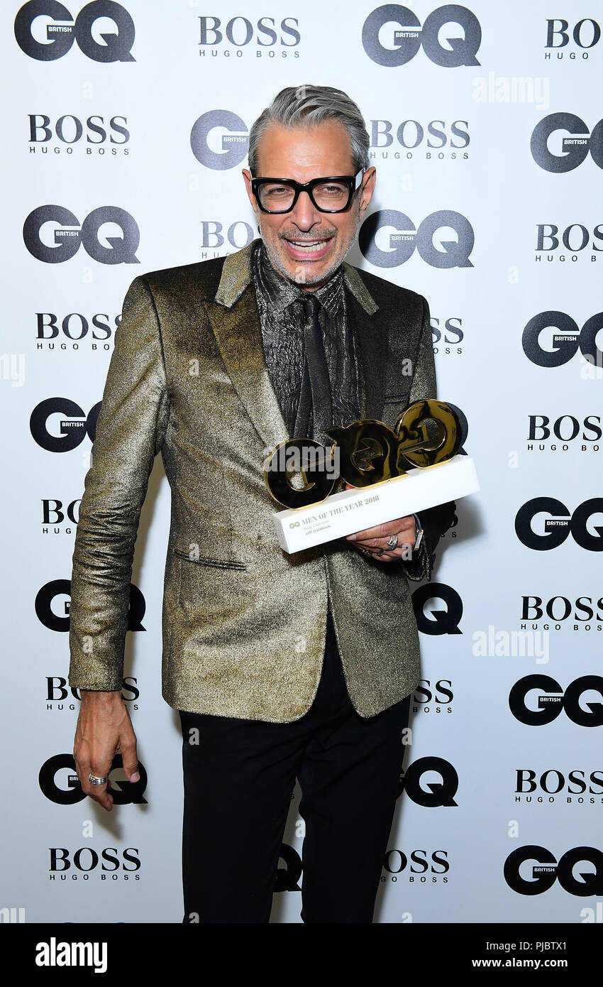 Jeff Goldblum in the press room with the Haig Club Icon Award at the GQ ...