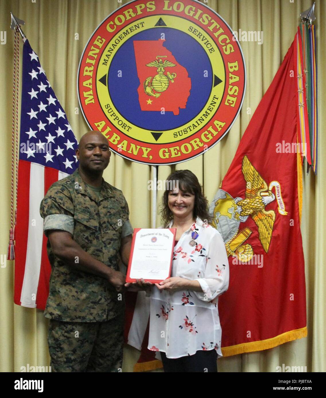 MCLB Albany Commanding Officer Colonel Alphonso Trimble (left ...