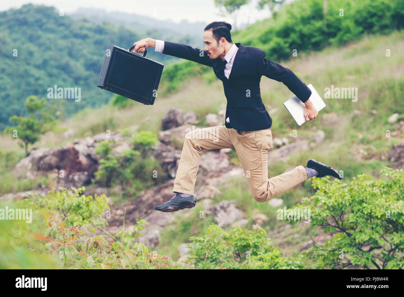 crazy business concept with businessman Stock Photo - Alamy