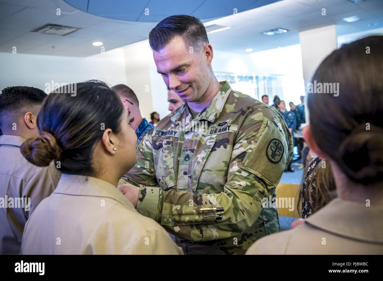 FORT BELVOIR, VA.-- (July 11, 2018)-- Sailors of "Team Belvoir" stand ...