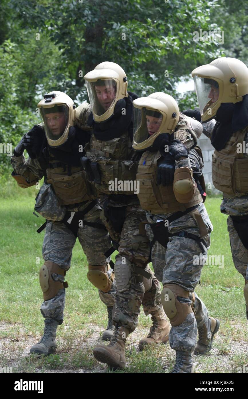 Senior Airman Maggie Swenson, left, and Tech. Sgt. Katherine Robbins ...