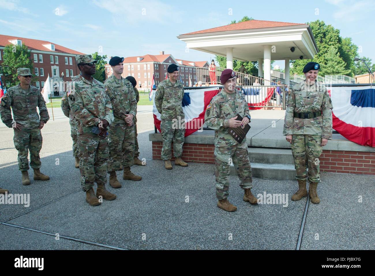 Colonel Mark Hoffmeister presents LTC Estee Pinchasin withe Meritorious ...