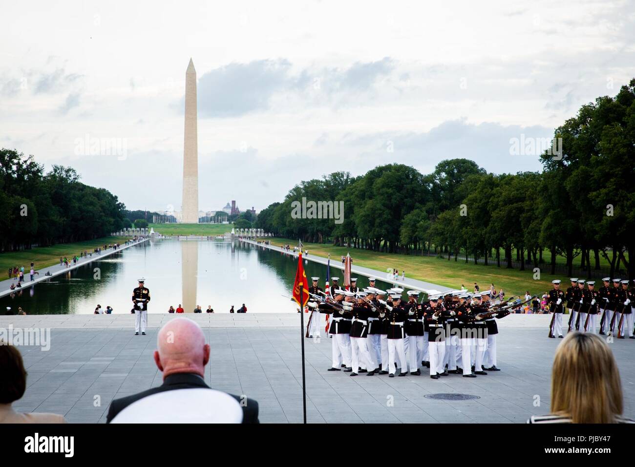 Marines with the Silent Drill Platoon pose during a performance at the ...