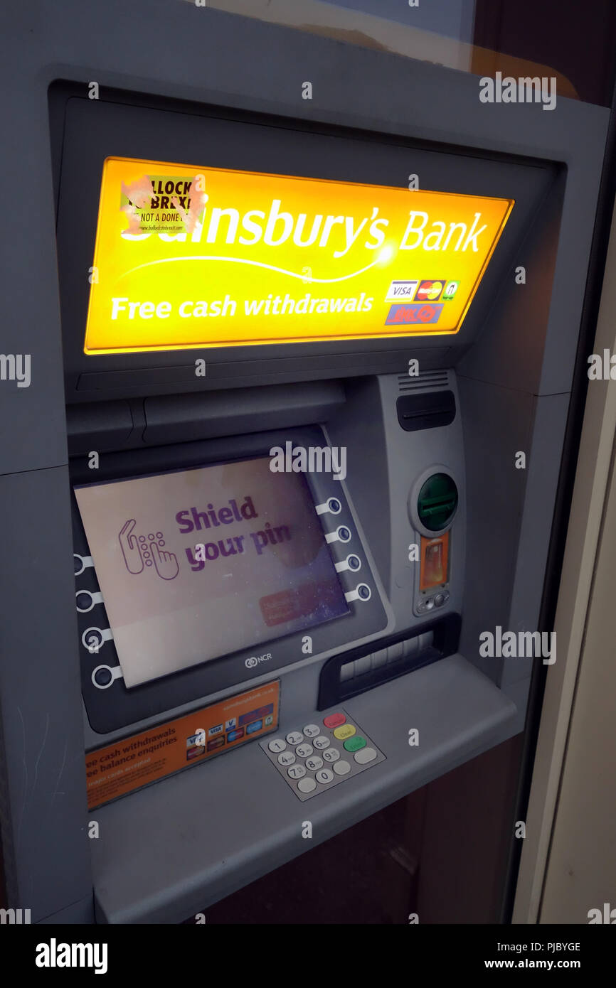 ATM in Sainsbury's Local shop in Bawtry, England. UK Stock Photo - Alamy