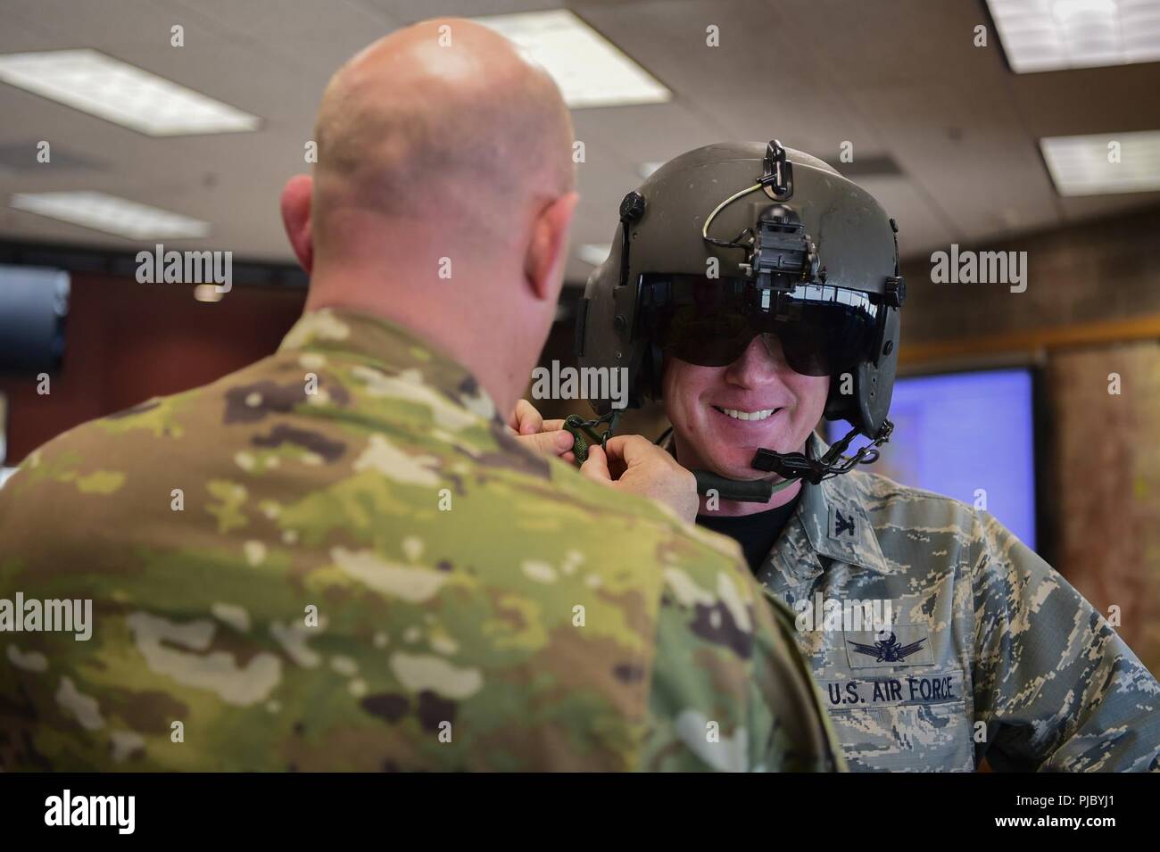 U.S. Air Force Col. Troy Endicott, 460th Space Wing commander, is ...