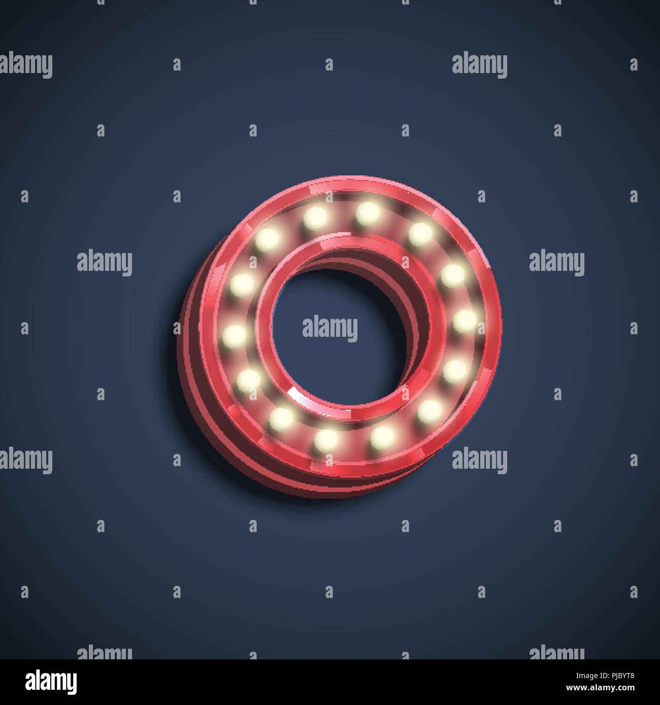 Realistic font character with lamps, vector illustration Stock Vector ...