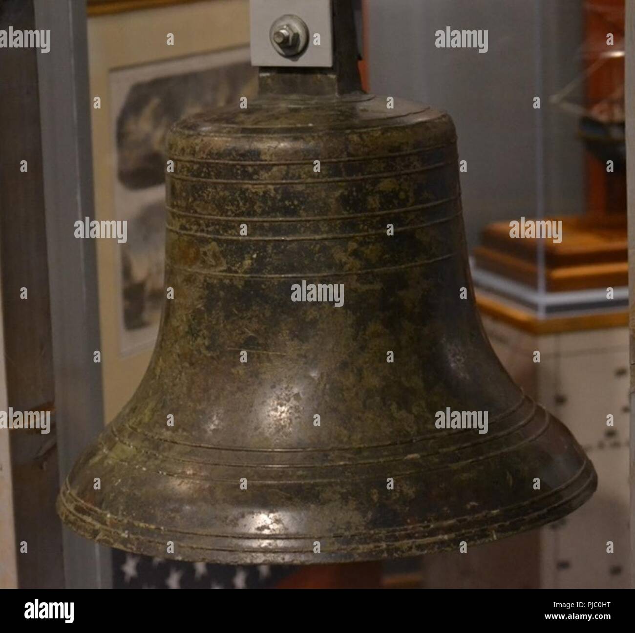The Ship's bell from the USS Cumberland on display at the Hampton Roads ...