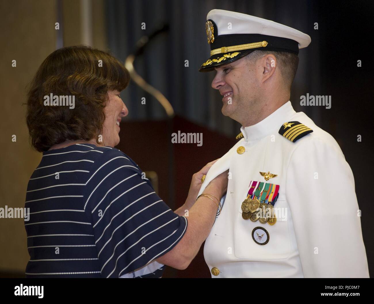 MILLINGTON, Tenn. (July 19, 2018) Stephanie Bahr pins the command ...