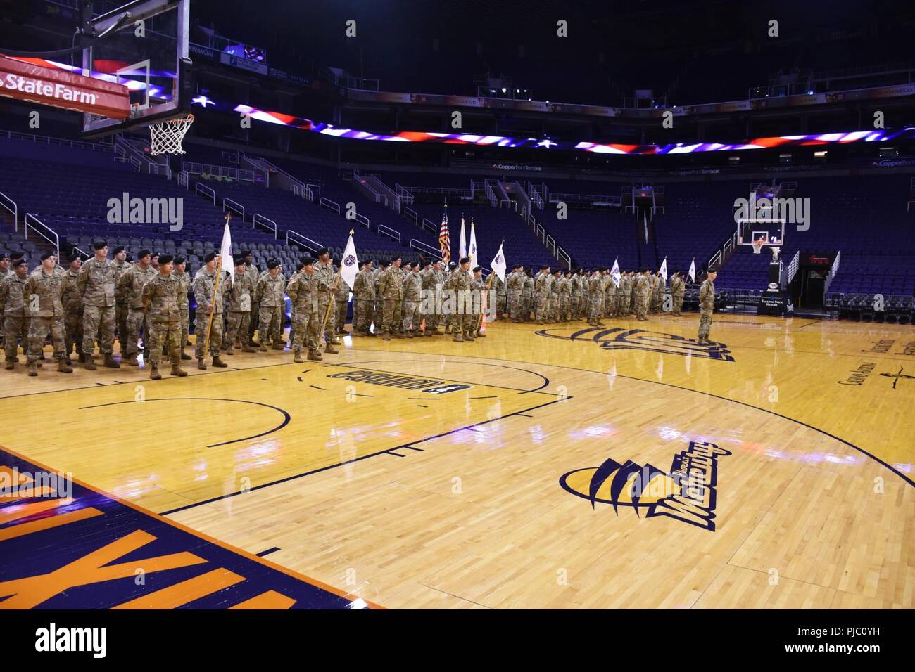 Recruiters from Phoenix Recruiting Battalion stand in formation during ...