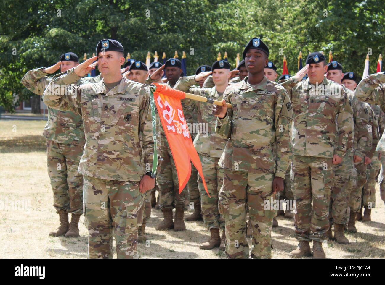 U.S. Soldiers of Headquarters and Headquarters Detachment 102nd Signal ...