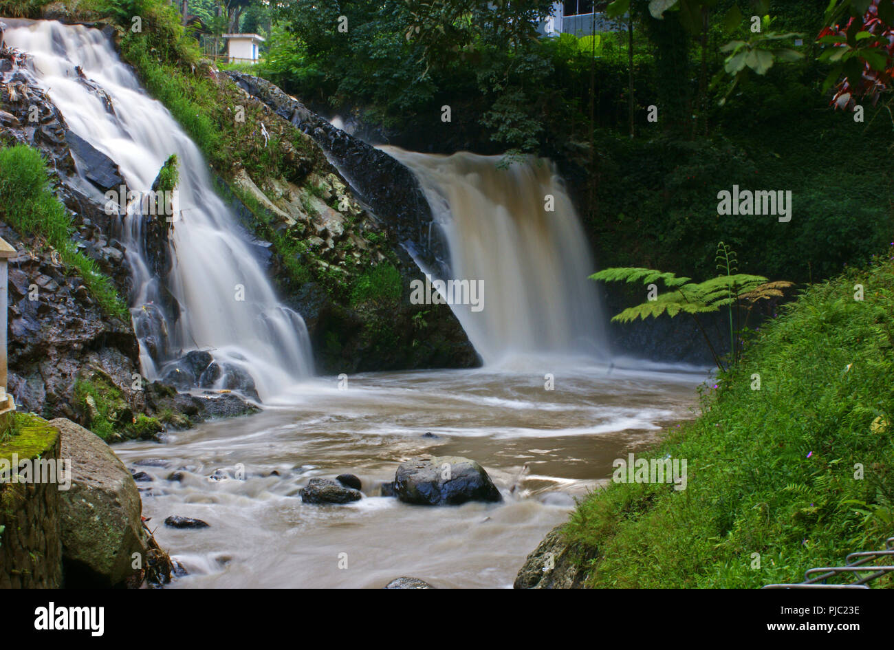 Curug Maribaya Waterfall, Lembang, Bandung, West Java, Indonesia Stock ...