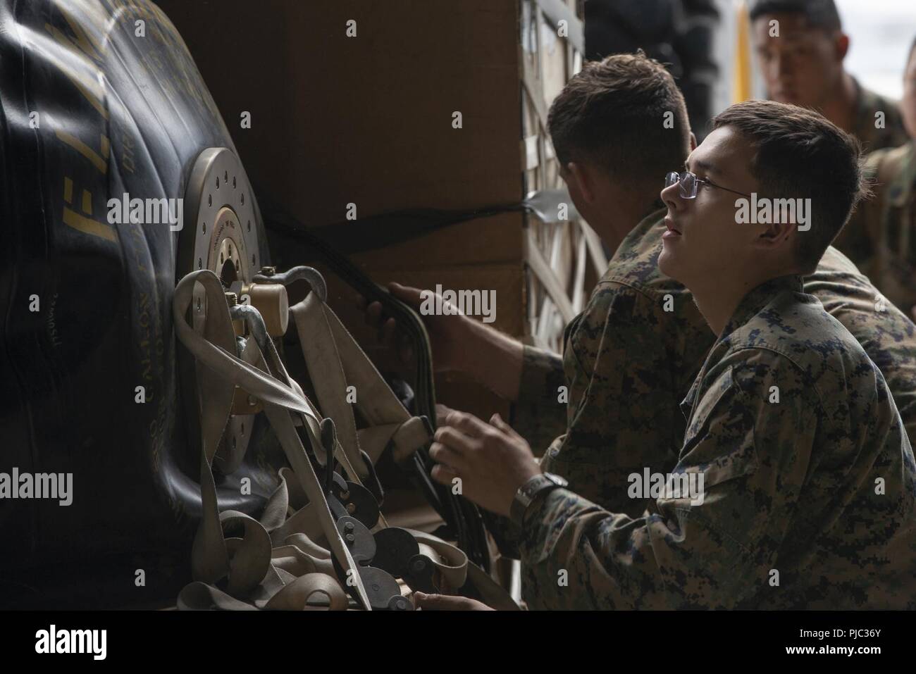 U.S. Marine Corps Lance Cpl. Connor Morrow, with the 3d Transportation ...