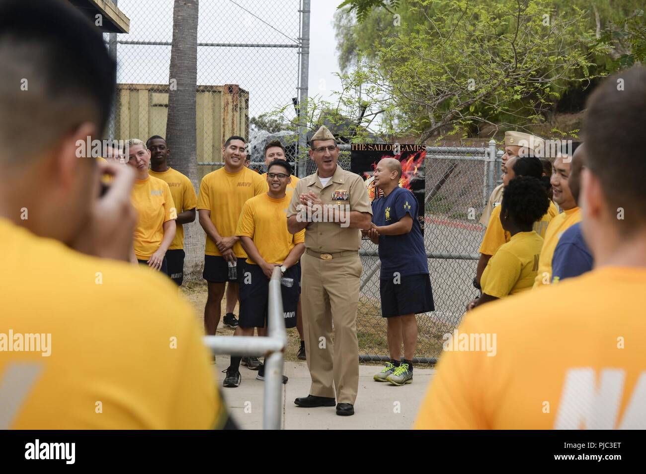 SAN DIEGO (July 20, 2018) Capt. Joel Roos, commanding officer of Naval ...