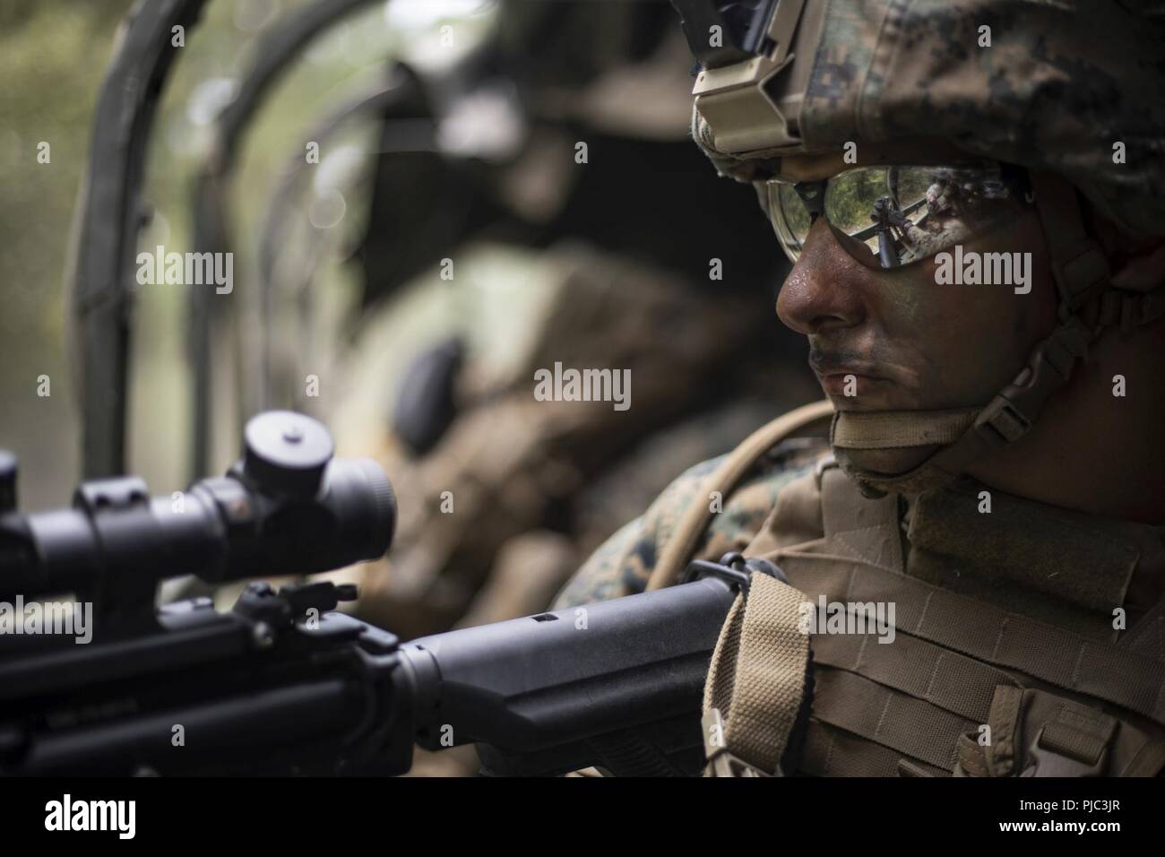 A U.S. Marine with Battalion Landing Team, 1st Battalion, 2nd Marines ...