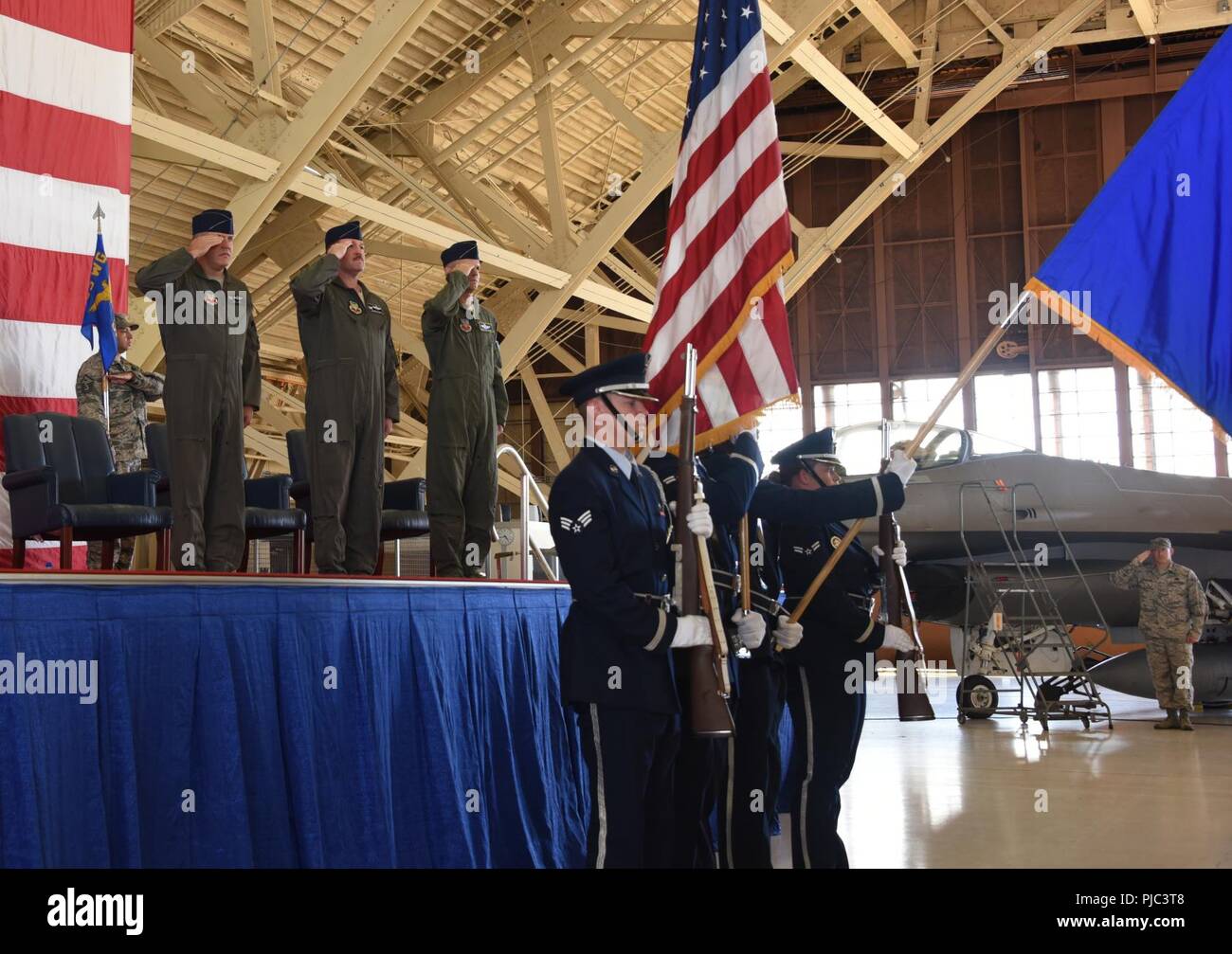 U.S. Air Force Airmen from the 325th Fighter Wing Honor Guard present ...