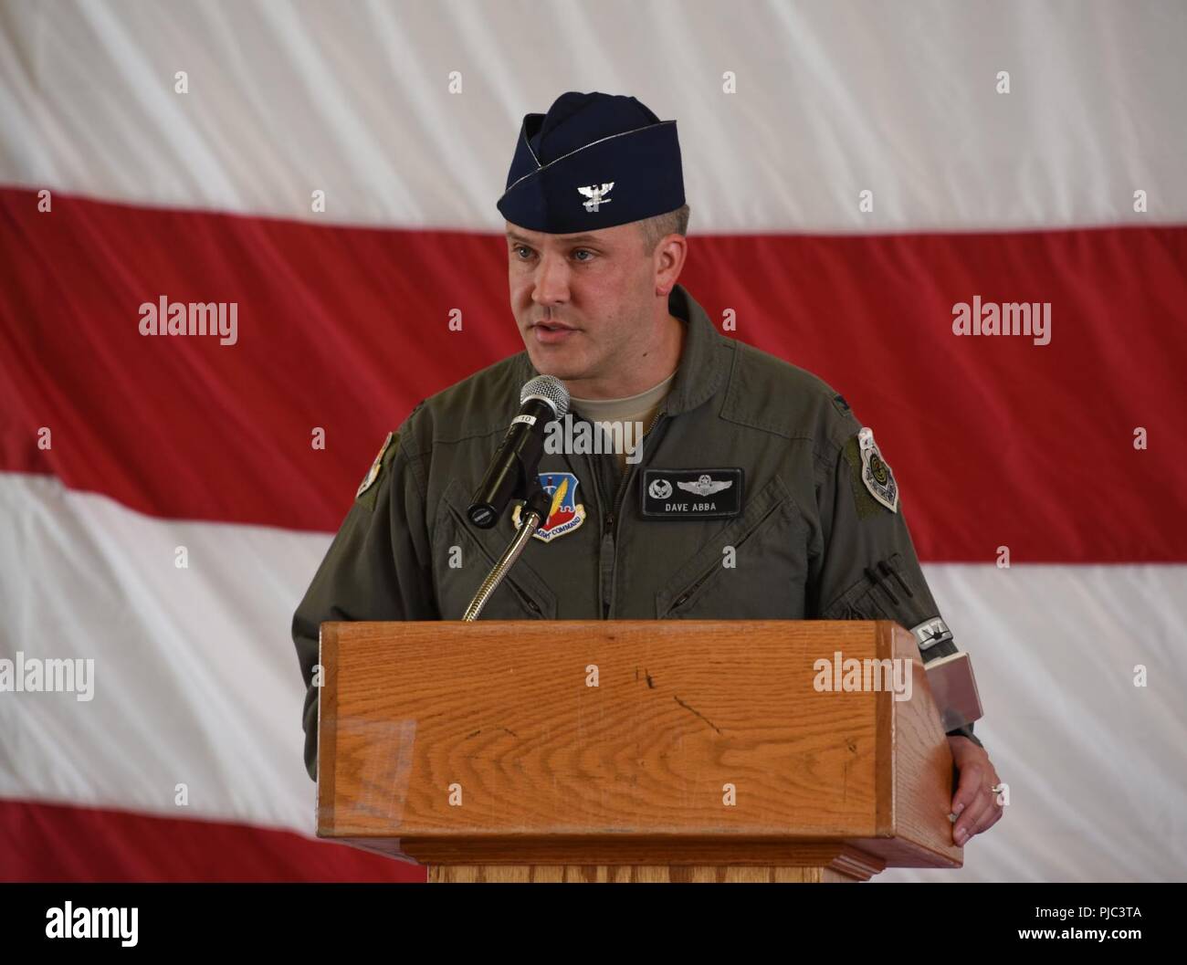 U.S. Air Force Col. David Abba, 53rd Wing commander provides remarks before the 53rd Weapons ...