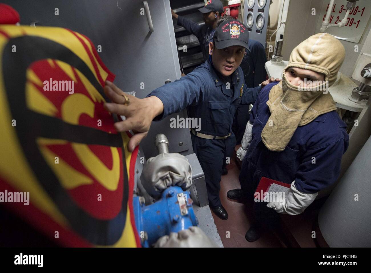 PHILIPPINE SEA (July 12, 2018) Chief Electrician’s Mate Jose Sarmogenes ...