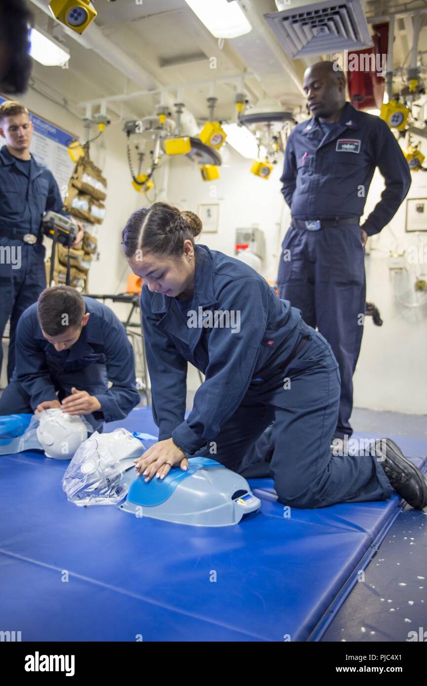 PACIFIC OCEAN (July 12, 2018) Seaman Recruit Ashley Quezada, from Los ...