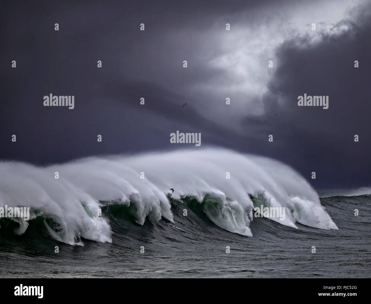 Stormy windy sea wave. Enhanced sky Stock Photo - Alamy