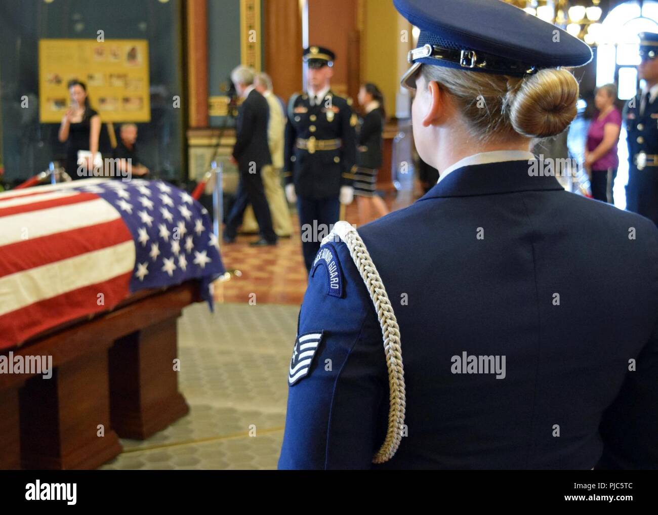Tech. Sgt. Elizabeth Rodas, honor guard member of the Iowa Air National ...