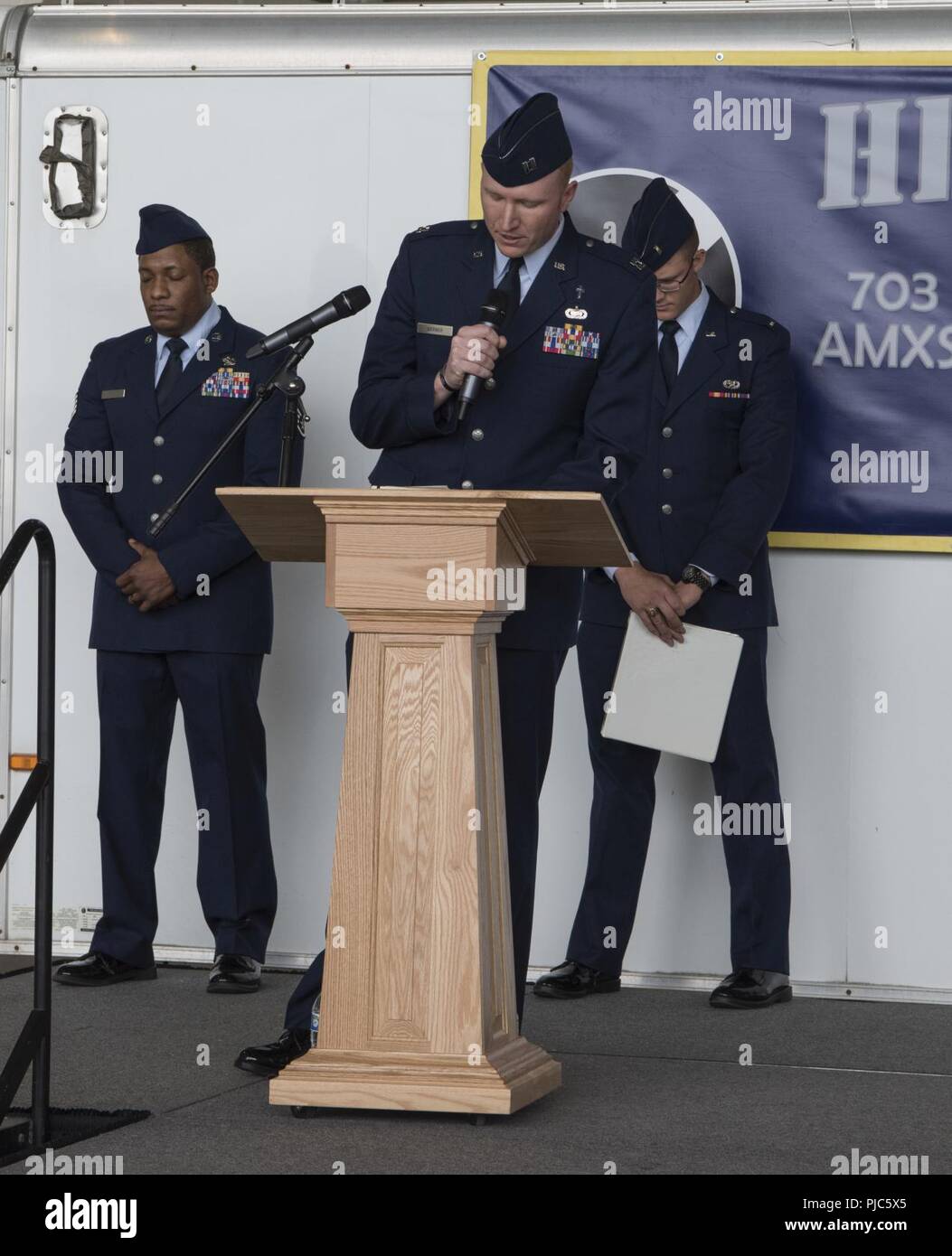 The 703d Aircraft Maintenance Squadron change of command ceremony was ...