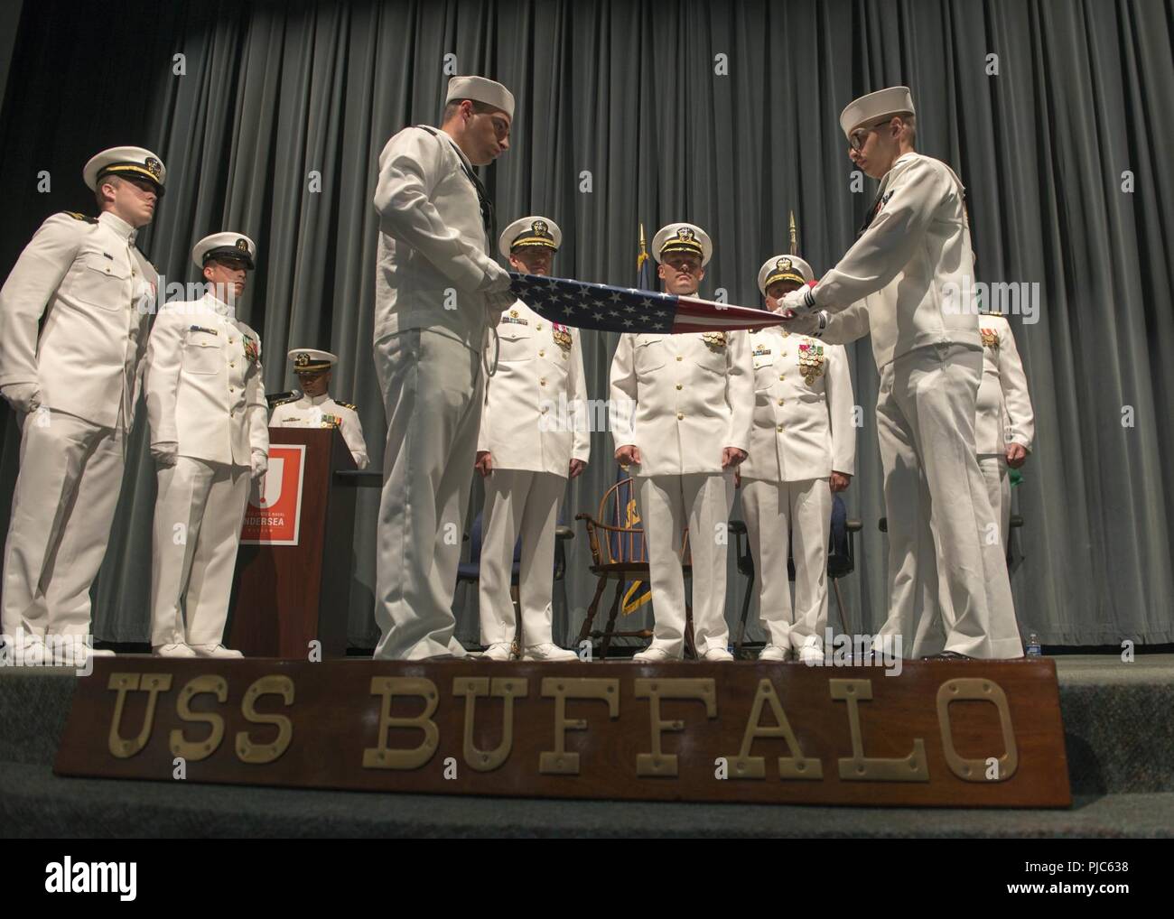 KEYPORT, Wash. (July 13, 2018) Sailors assigned to Los Angeles-class ...