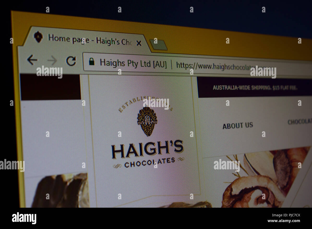 Haigh's Chocolates Website Homepage Stock Photo - Alamy