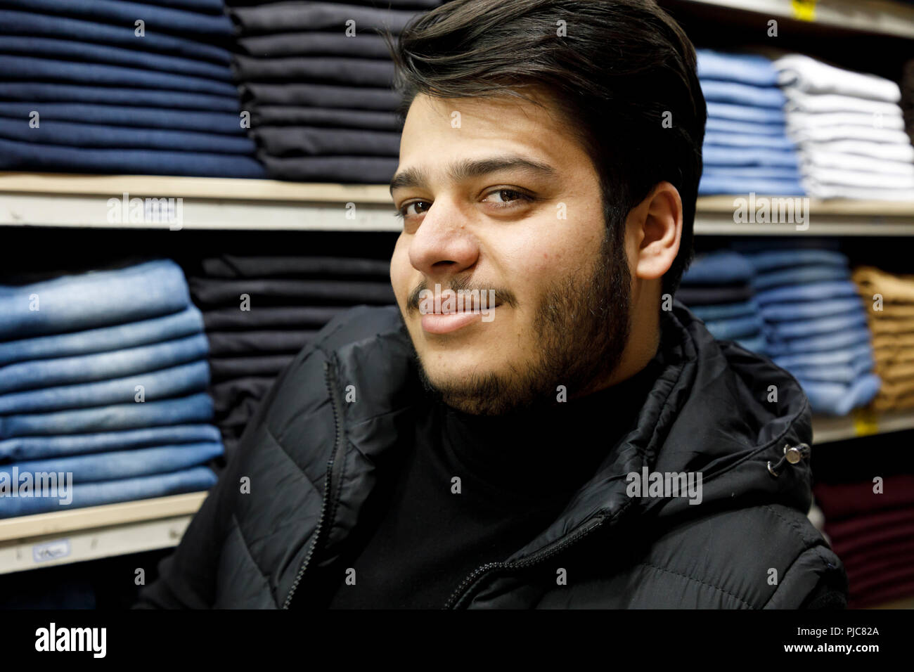 Islamic Republic of Iran. Tehran. Sales man inside the Bazaar Stock ...