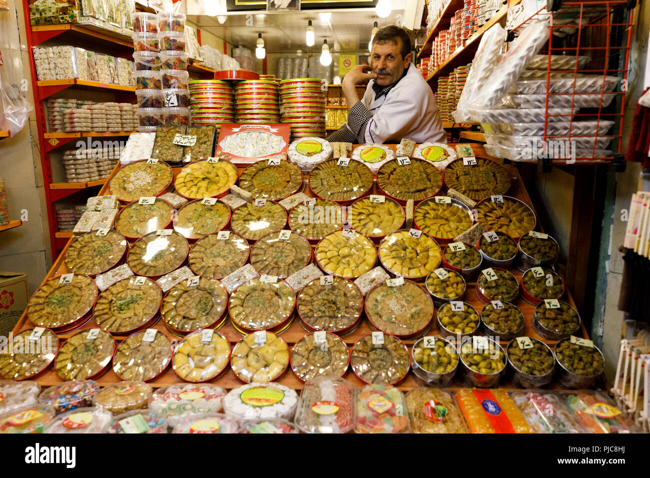 Islamic Republic of Iran. Qom. Shopping outside Shrine of Fatima ...