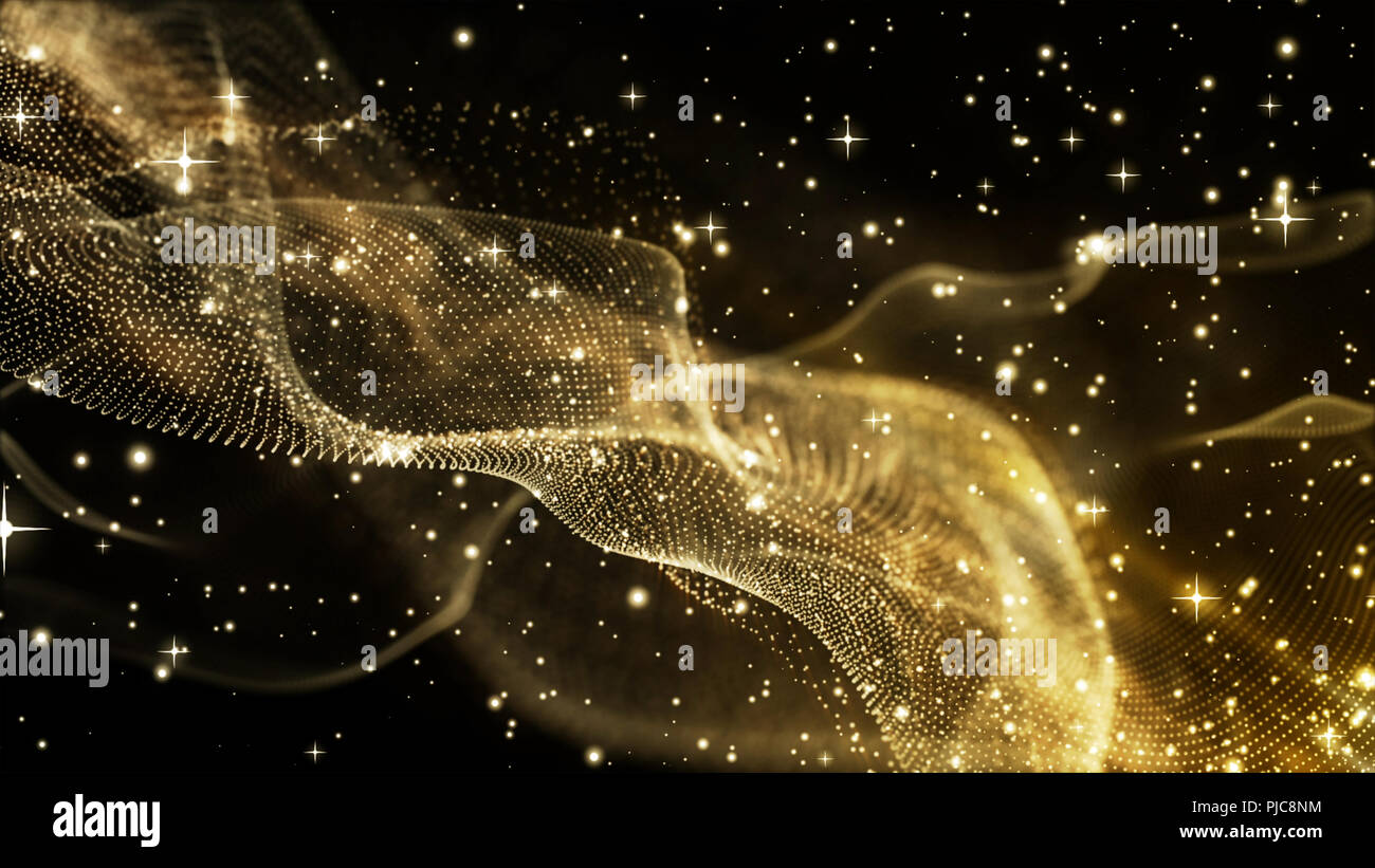 Gold color abstract background texture design with waves and stars ...