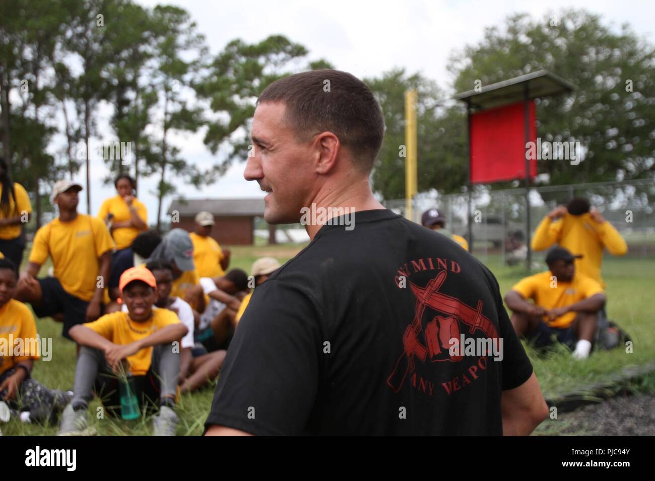 U. S. Marine Corps SSgt. James Ahearn shares information on the ...