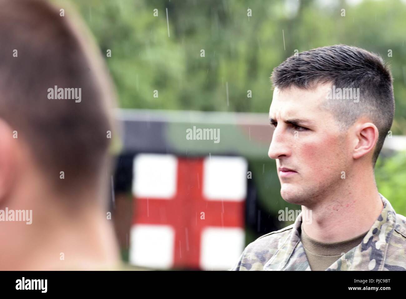 Spc. Bailery Ruff, tactical power generation specialist with the South ...